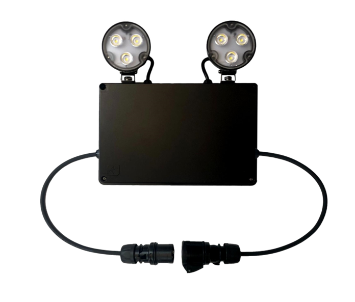 Plug-in emergency power failure twin spotlight 16A connectors – Tough Leads